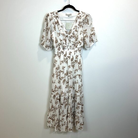 J Gee | Dresses | Nwt J Gee Midi Dress Small Tiered Ruffle Peasant ...
